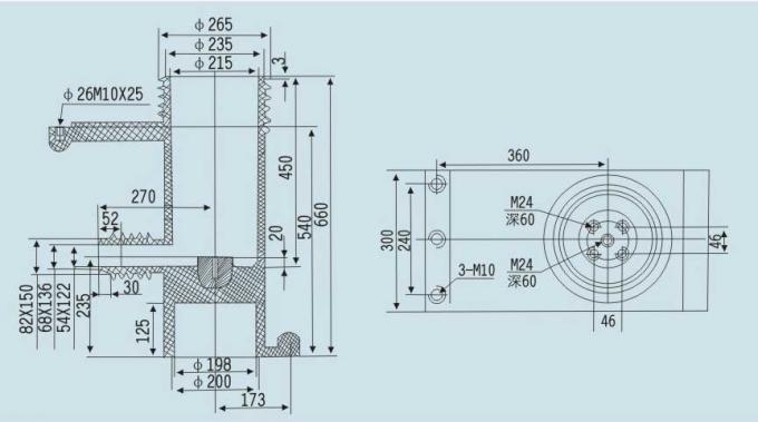 High Voltage 40.5kV / 36kV Cast Resin Insulator Contact Box ( Spout ...
