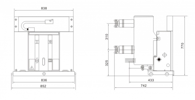 Indoor VCB Circuit Vacuum Breaker 24kV/630A High Voltage 800mm