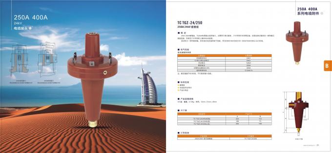 24kV-250A/400A High Tension Epoxy Resin Switchgear Bushing / APG High Voltage Bushing