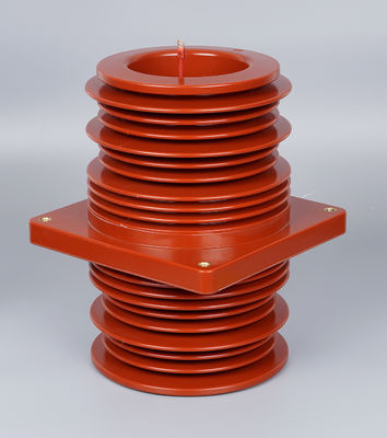 Red Epoxy Resin Wall Insulated Bushing , Epoxy Resin Busbar Through ...