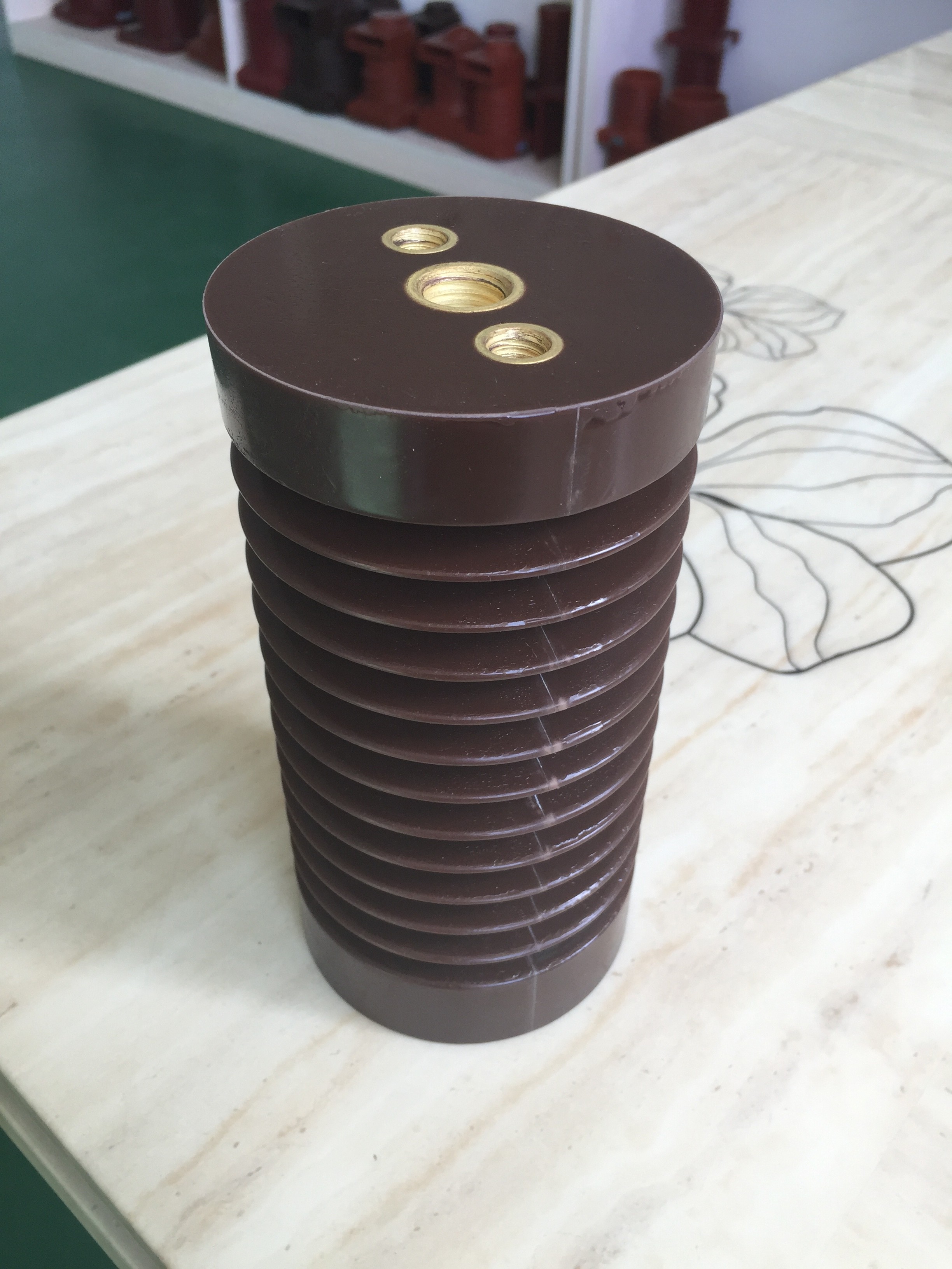 H=175mm 24kV Epoxy Resin Medium Voltage Insulators , Support Insulator ...