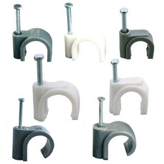 Square Shaped Plastic Cable Clips , Plastic Electrical Wire Clamp White ...