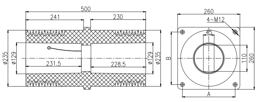 Epoxy Resin Wall Through Insulating Shield Bushing 40.5kV High Voltage